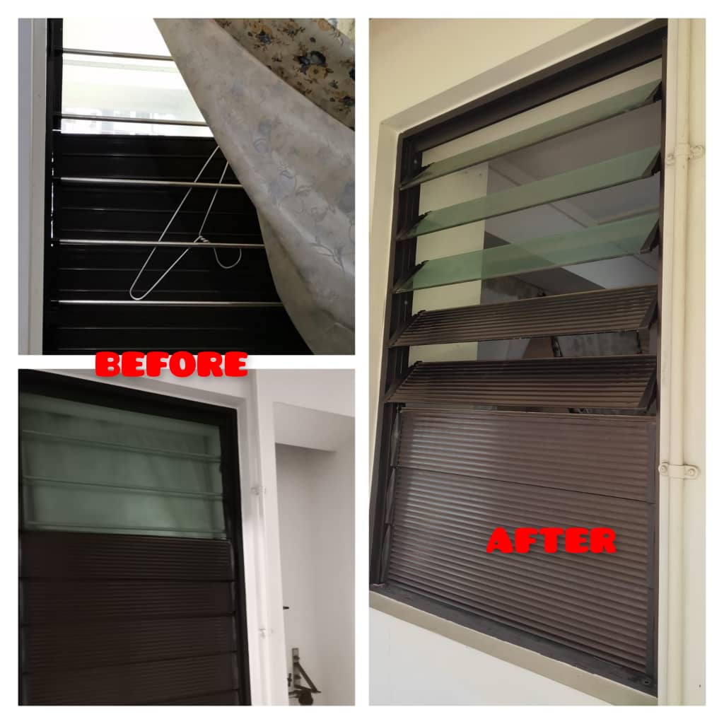 Supply And Replace Louvers Window Bracket - Window Repair Singapore